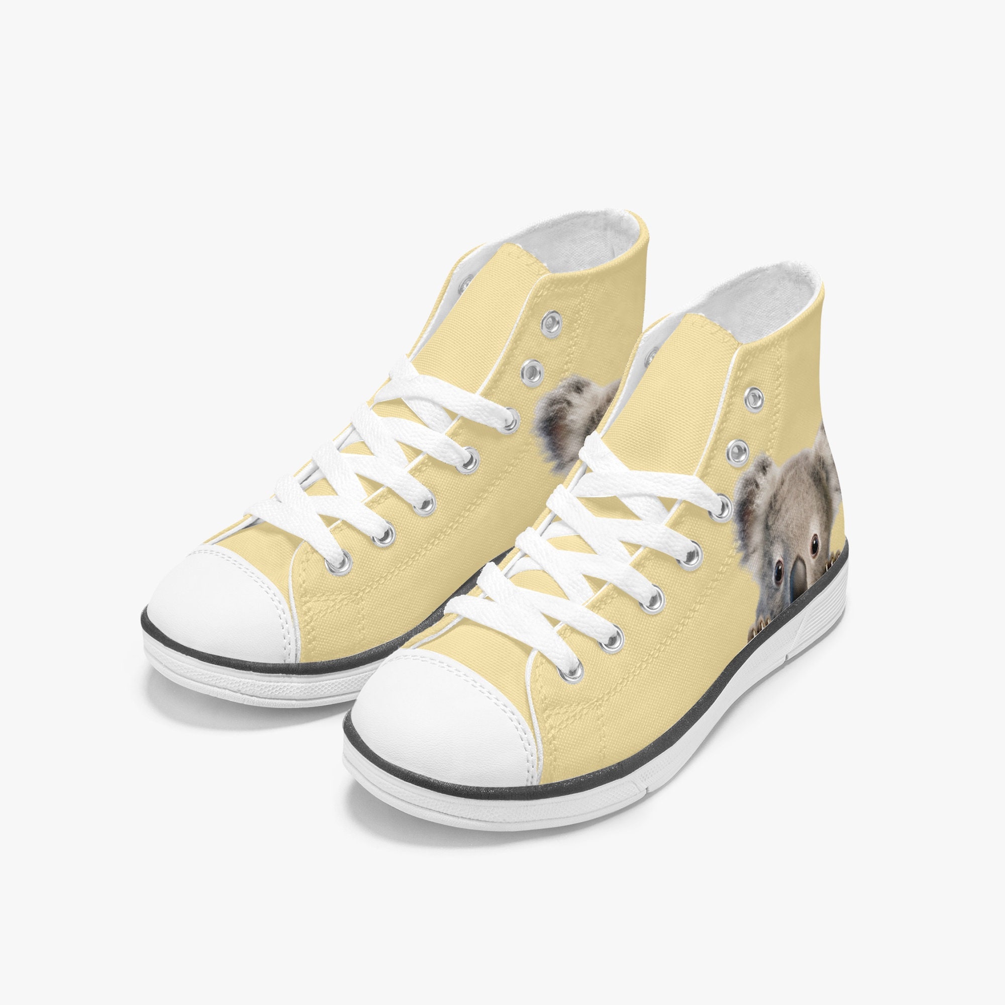 Koala Kid's High-top Canvas Shoes Peeking Koala Cute Kids Shoe ...