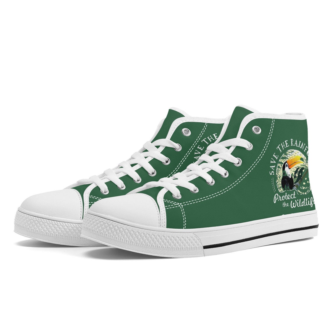Save the Rainforest High-top Canvas Shoes , Protect the Wildlife ...