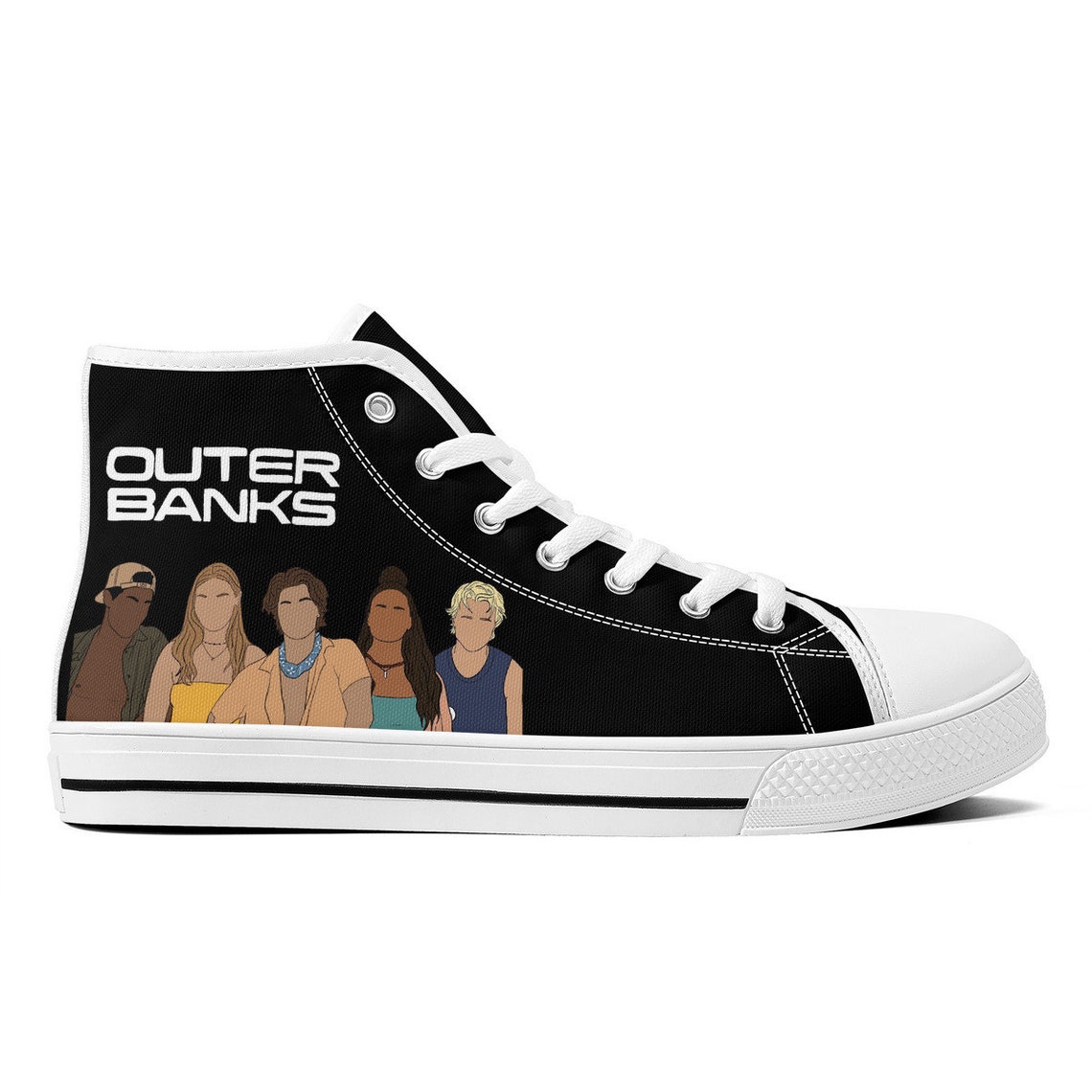 Outer Banks High-top Canvas Shoes, Converse Style, OBX Sneakers, Gift ...