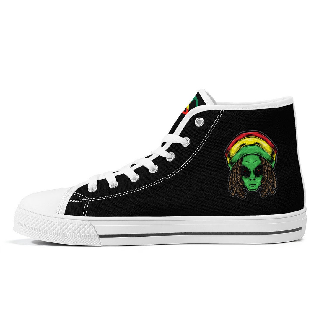 Rasta Canvas High Top Reggae Canvas Sneakers for Reggae Fan Gift for ...