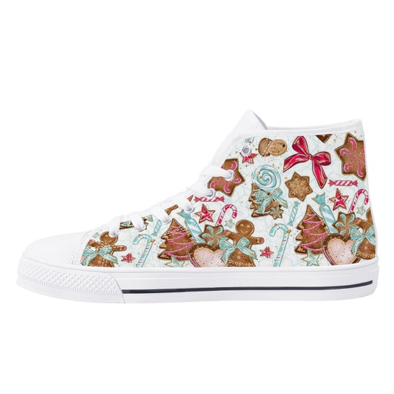 Christmas Gingerbread High top Canvas Shoes Christmas Candy Cane Sneakers Vintage Christmas Shoes Gift for Christmas Converse Style Etsy Canada