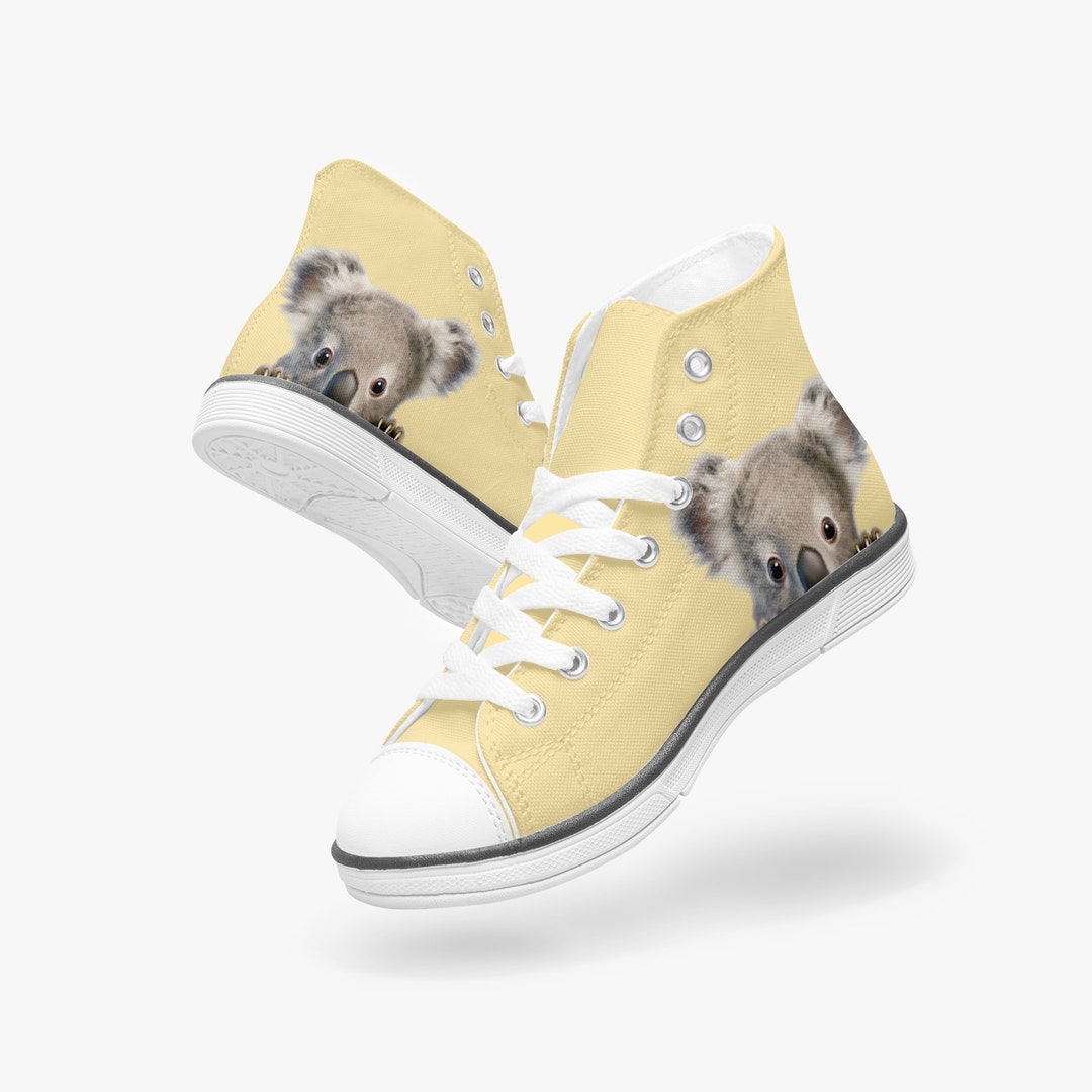 Koala Kid's High-top Canvas Shoes Peeking Koala Cute Kids - Etsy