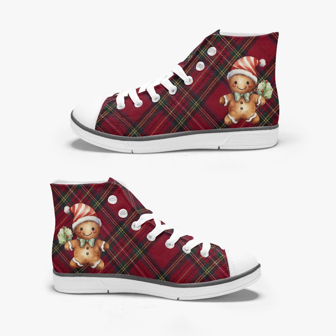 Gingerbread Light Kid's High-top Canvas Shoes / Christmas Boy Shoes ...