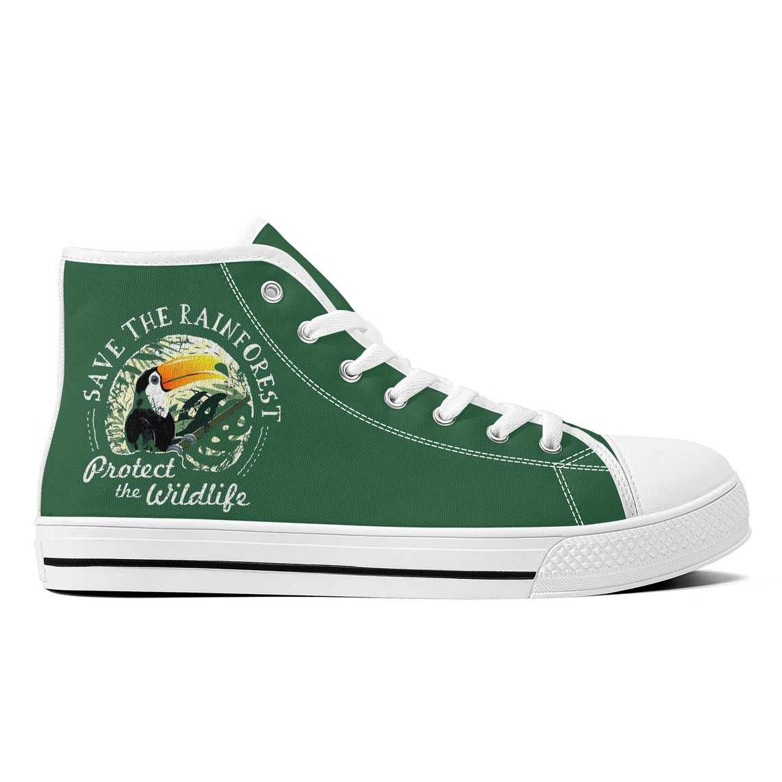 Save the Rainforest High-top Canvas Shoes , Protect the Wildlife ...