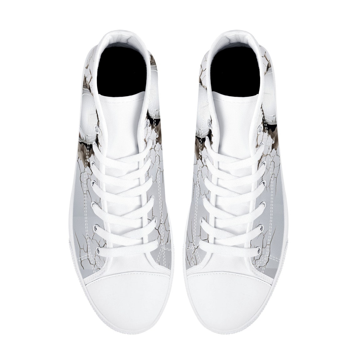 Alien 3 D High-top Canvas Shoes, Alien Through Wall, Converse Style ...