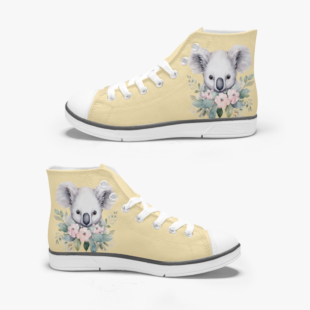 Cute Koala Bear Kid's High-top Canvas Shoes / Kids Canvas Shoes ...