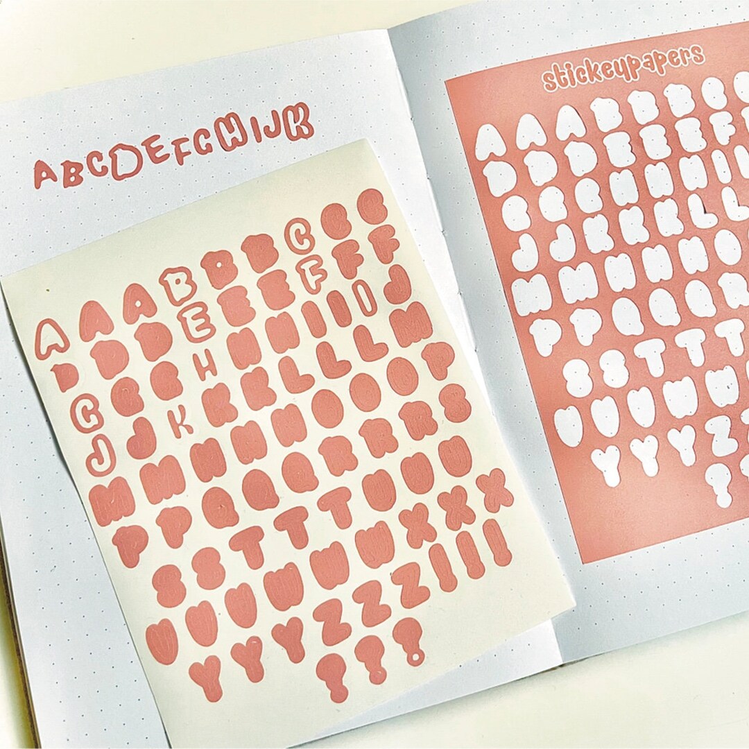 Alphabet Sticker Sheets Journal Stickers Deco Stickers - Etsy