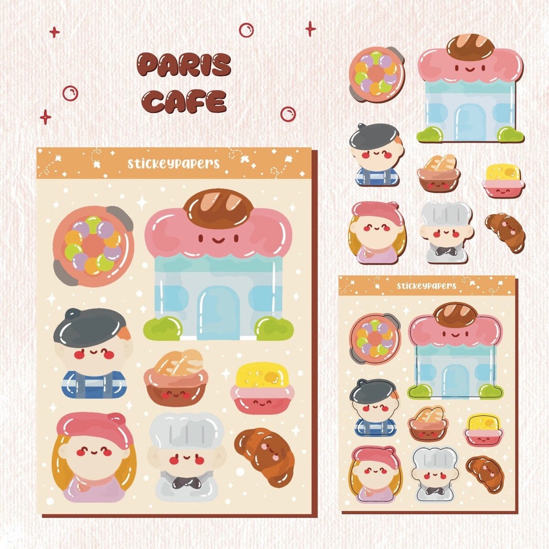 Paris Cafe Sticker Sheet Cute Kawaii Stickers Deco Stickers Journal ...