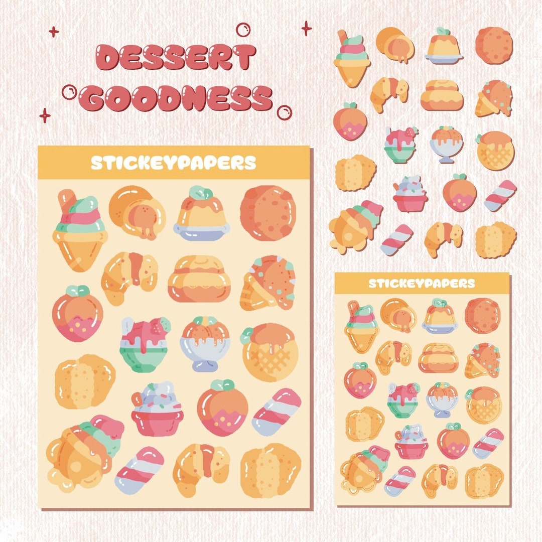 Dessert Goodness Sticker Sheet Cute Kawaii Stickers Deco Stickers ...