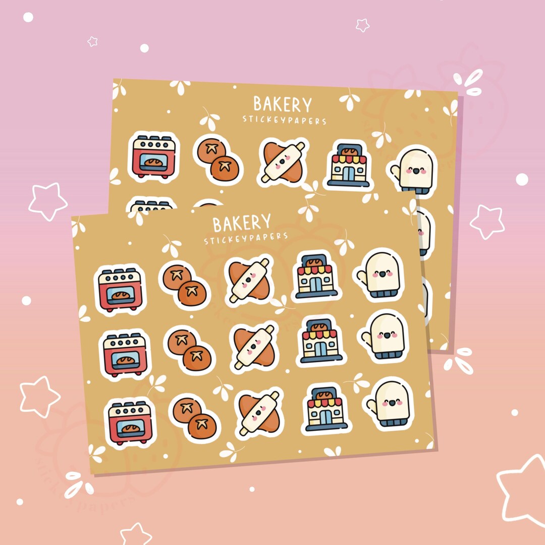 Bakery Sticker Sheet Cute Kawaii Stickers Bujo Stickers Kawaii Mini ...