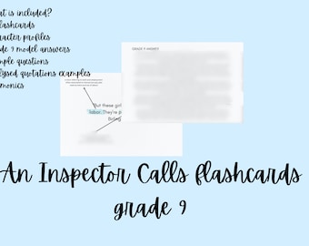 An Inspector Calls GCSE Revision - Etsy UK