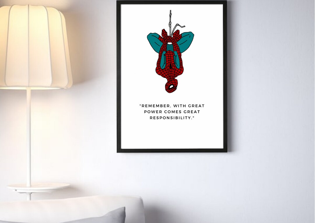 Spider-man, Spiderman Digital Art, Quote, Bedroom, Living Room, Poster ...