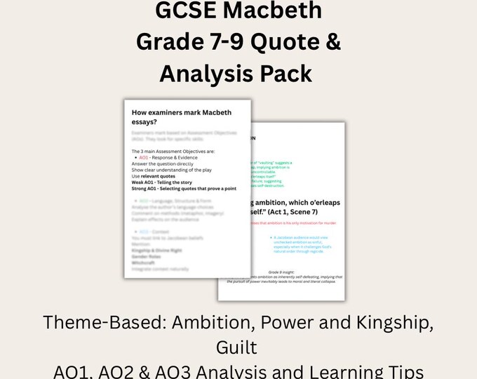 Macbeth GCSE Revision - Etsy Denmark