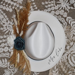 Bride Fedora Hat, Boho Hat, Bride Hat, Bridal Hat, Wedding Hat, Fedora ...