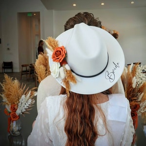 Bride Fedora Hat, Boho Hat, Bride Hat, Bridal Hat, Wedding Hat, Fedora ...