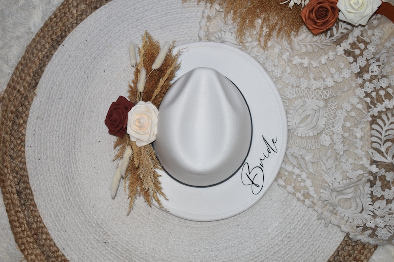 Bride Fedora Hat, MULTIPLE COLOR OPTIONS, Bride Hat, Bridal Hat ...