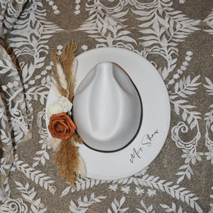 Bride Fedora Hat, Boho Hat, Bride Hat, Bridal Hat, Wedding Hat, Fedora ...