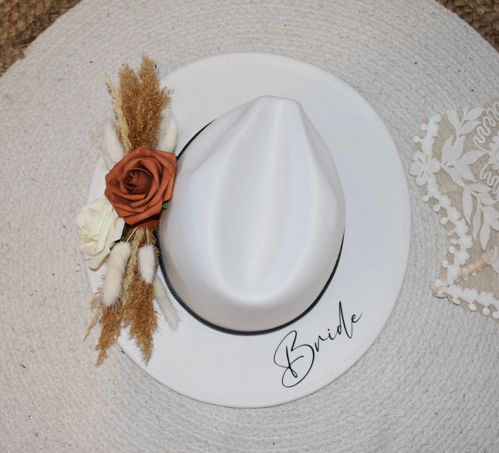 Bride Fedora Hat Boho Hat Bride Hat Bridal Hat Wedding - Etsy