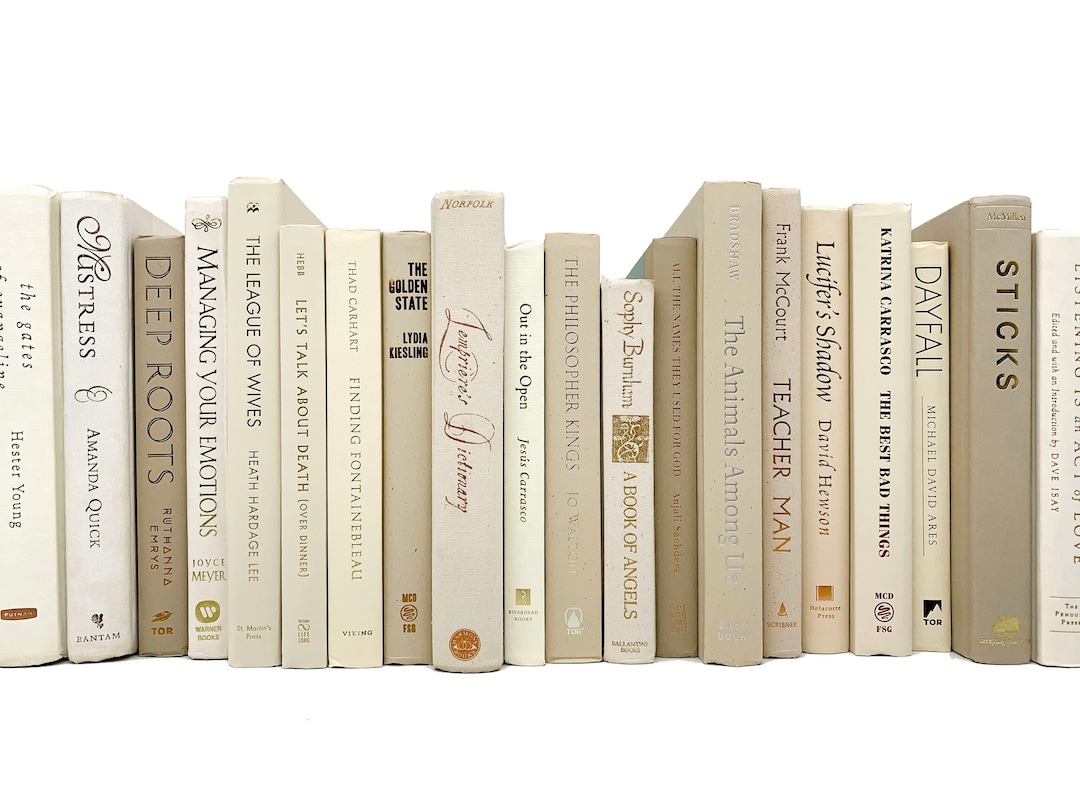 Beige Decorative Book Set: Curated Book Stacks for Home Staging - Etsy