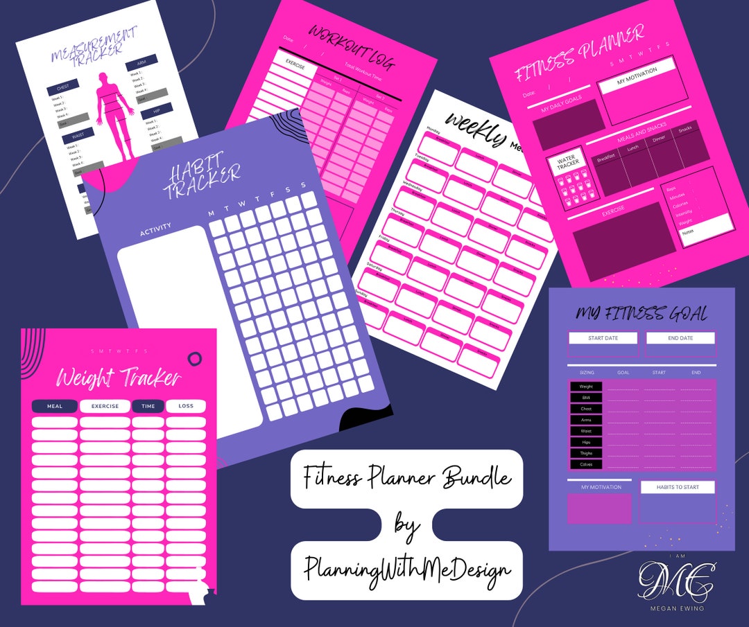 INSTANT DOWNLOAD - Digital Download Fitness Journal - Fitness Planner ...