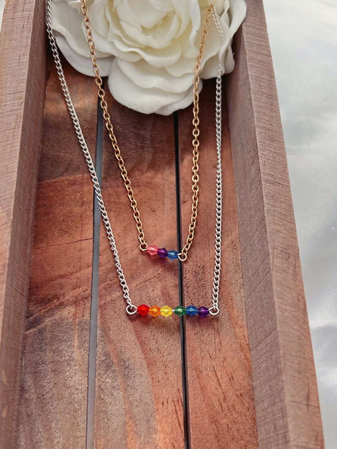 Customizable Pride Flag Necklace - Subtle Pride Jewelry - Pride Jewelry ...