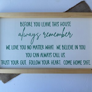 Customizable Framed or Unframed Wood Sign, Entryway Family Reminder - Etsy