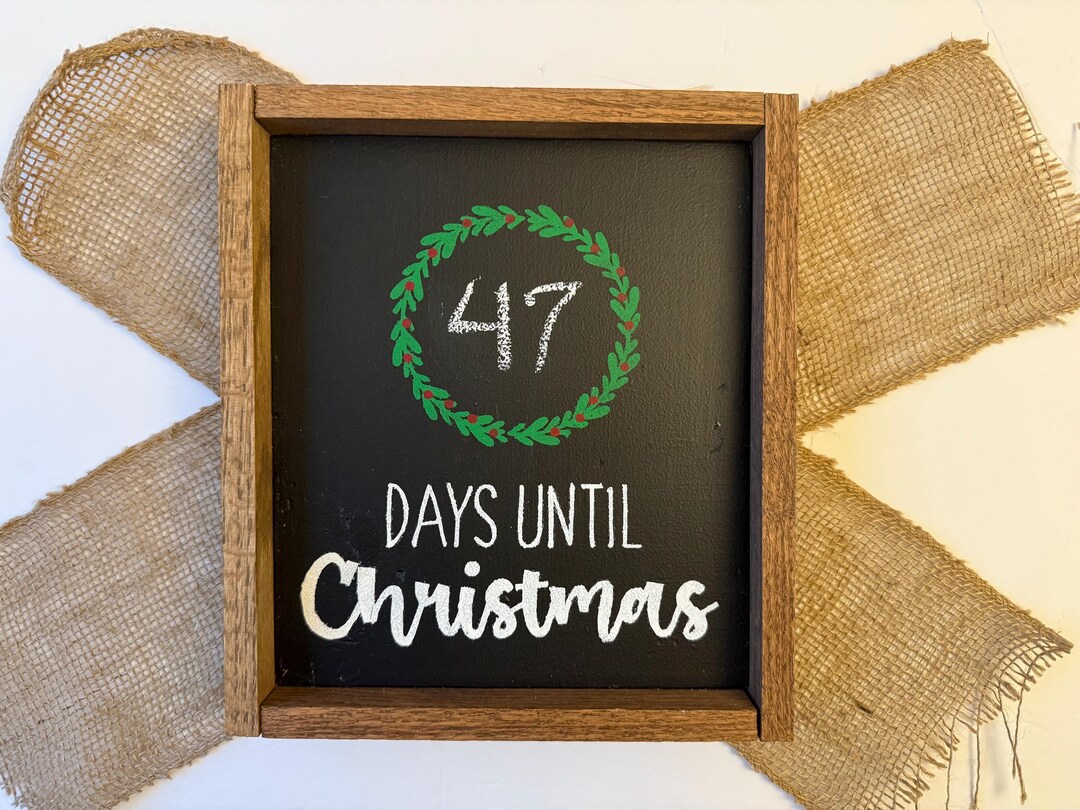 Customizable Handpainted Christmas Countdown Chalkboard Sign - Etsy
