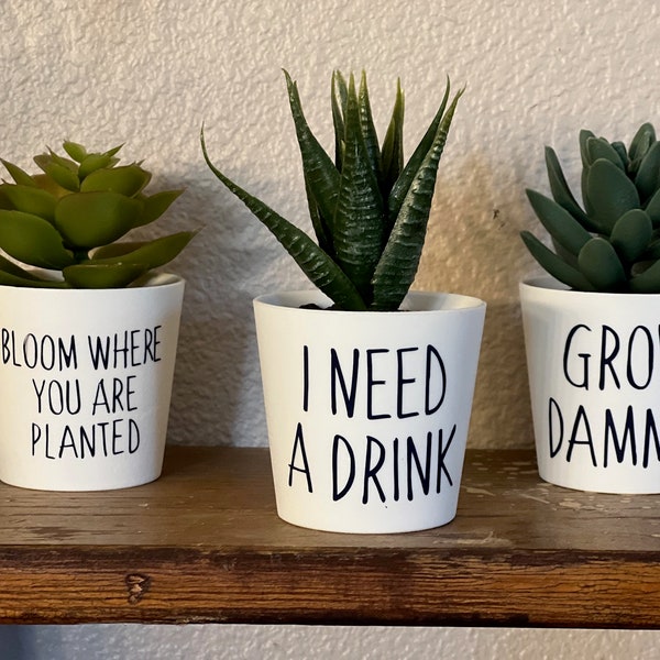 Flower Pot Decals - Etsy