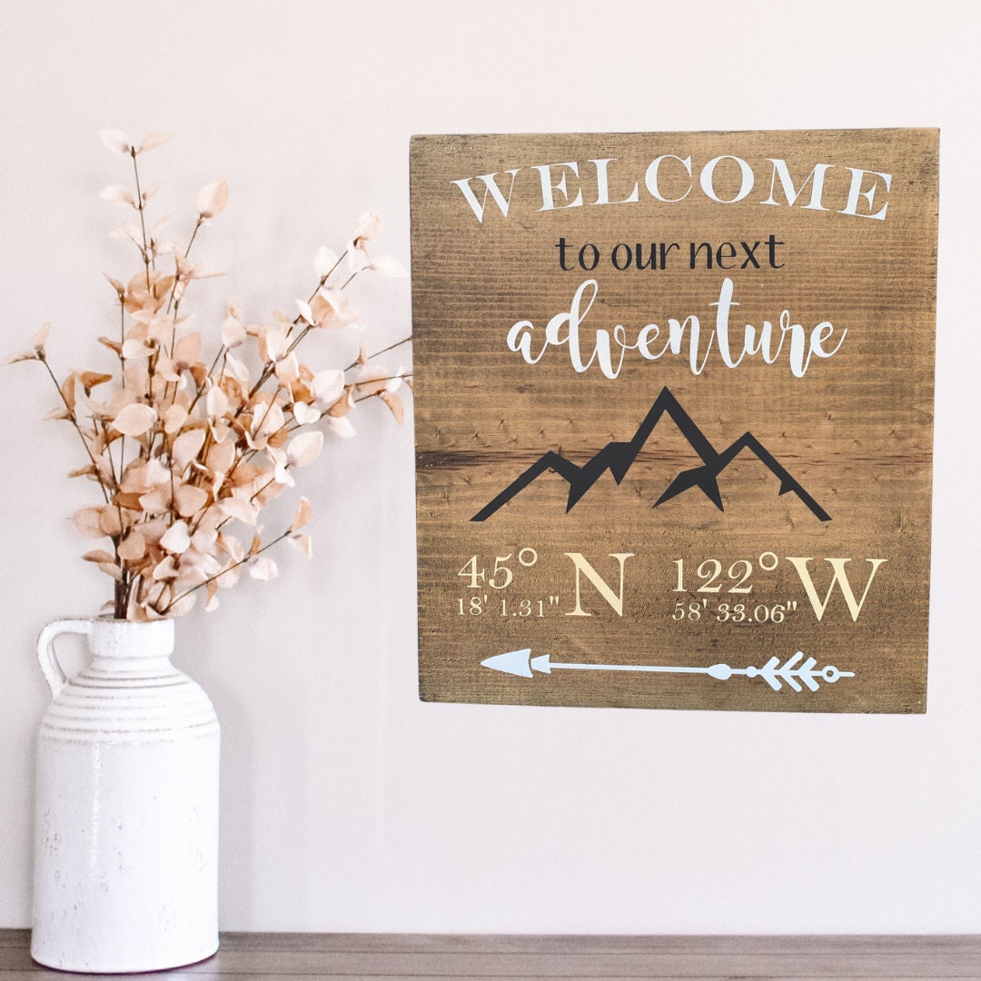 Custom Coordinates Wood Sign, Personalized Housewarming Gift - Etsy
