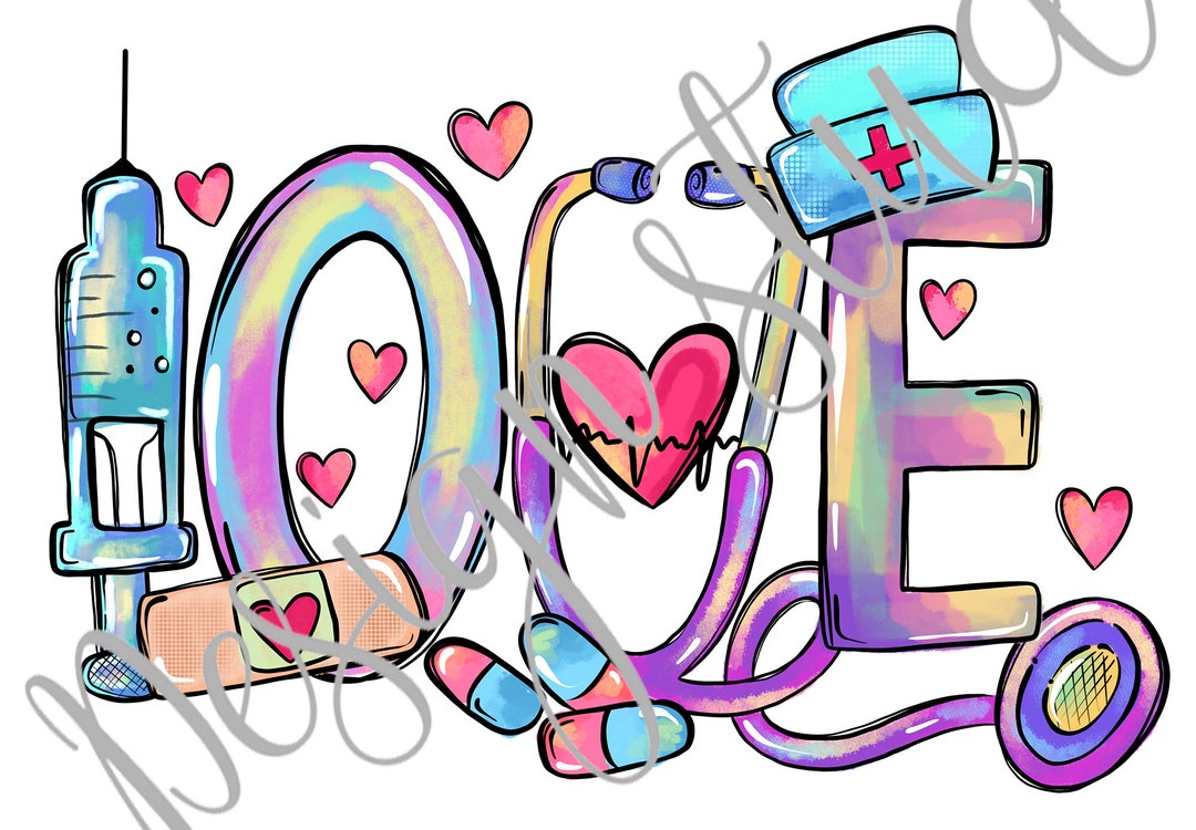 LOVE nurse Life RN Instant Download Shirt Design Sublimation PNG - Etsy