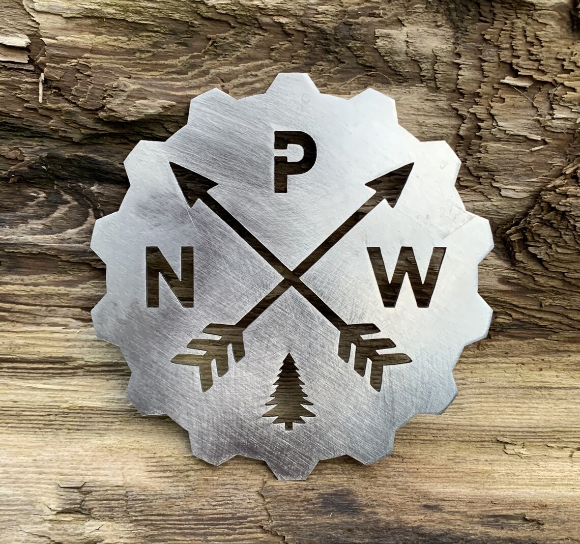 PNW Coaster Stainless Steel | PNW Art | Bike Gear Coaster | PNW Decor ...