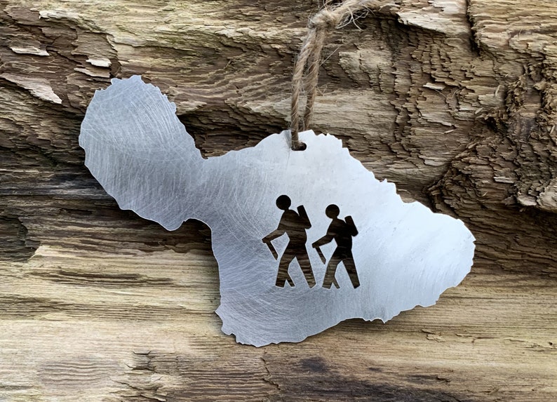 Maui Hiker Map Hawaiian Art Maui Ornament Maui Art Maui Gifts Aloha ...