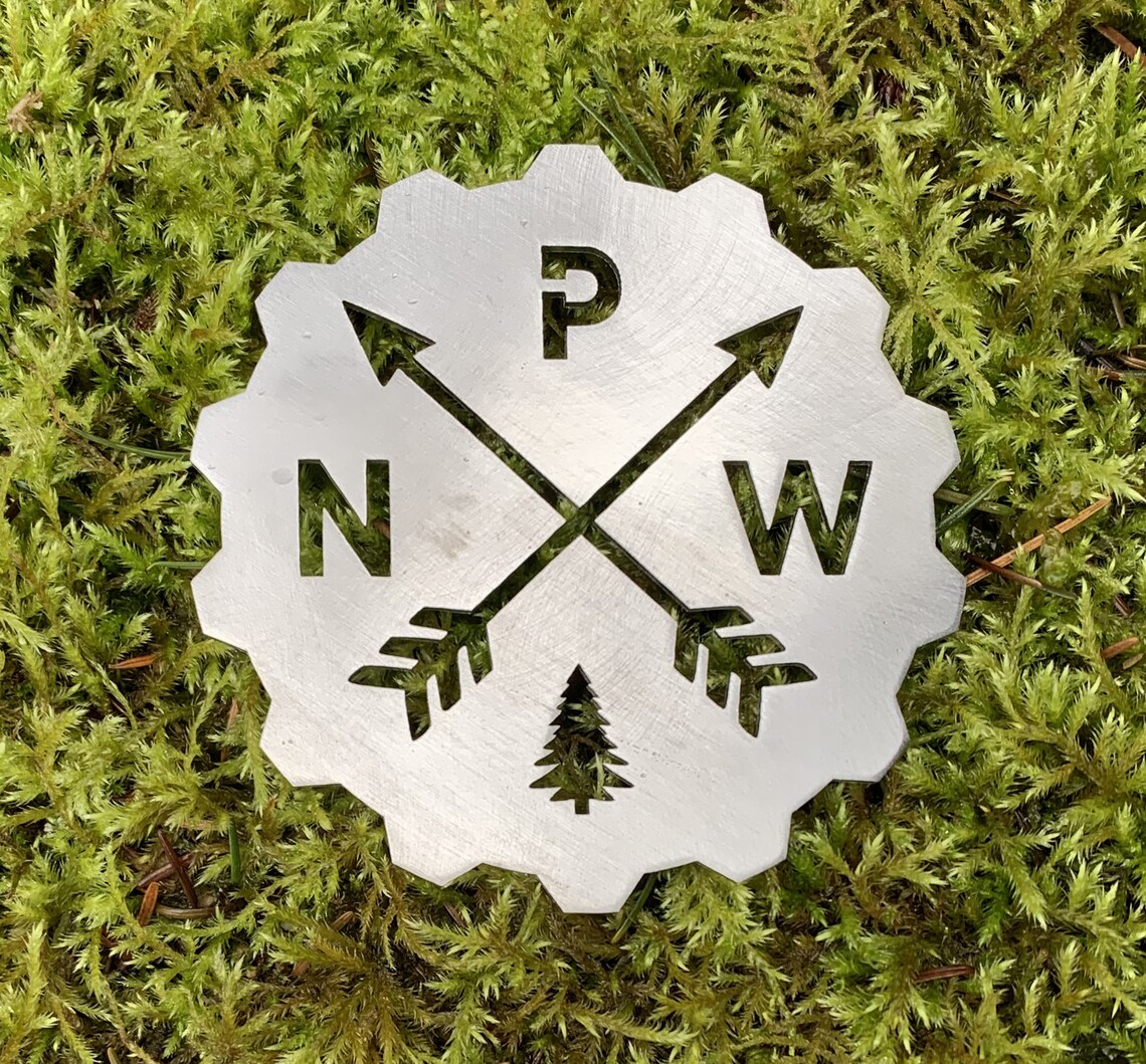 PNW Coaster Stainless Steel | PNW Art | Bike Gear Coaster | PNW Decor ...
