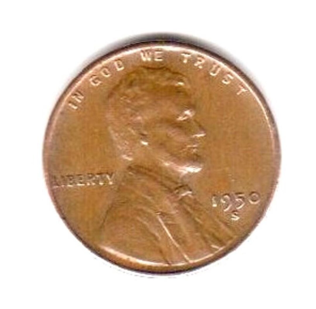 Vintage 1950S Lincoln Penny Copper Wheat One Cent Penny Full Date, X ...