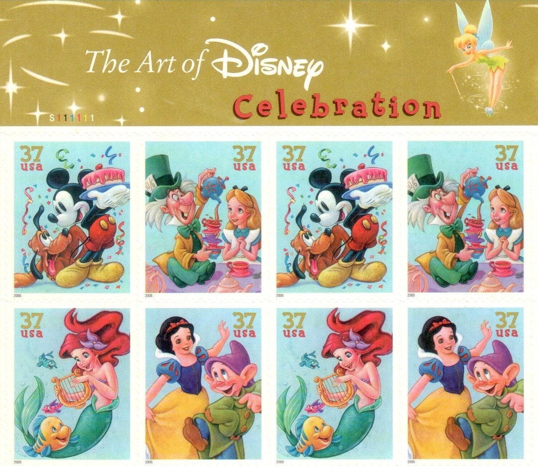 The Art of Disney Celebration 20 Vintage US Postage Stamps 37 Cents ...