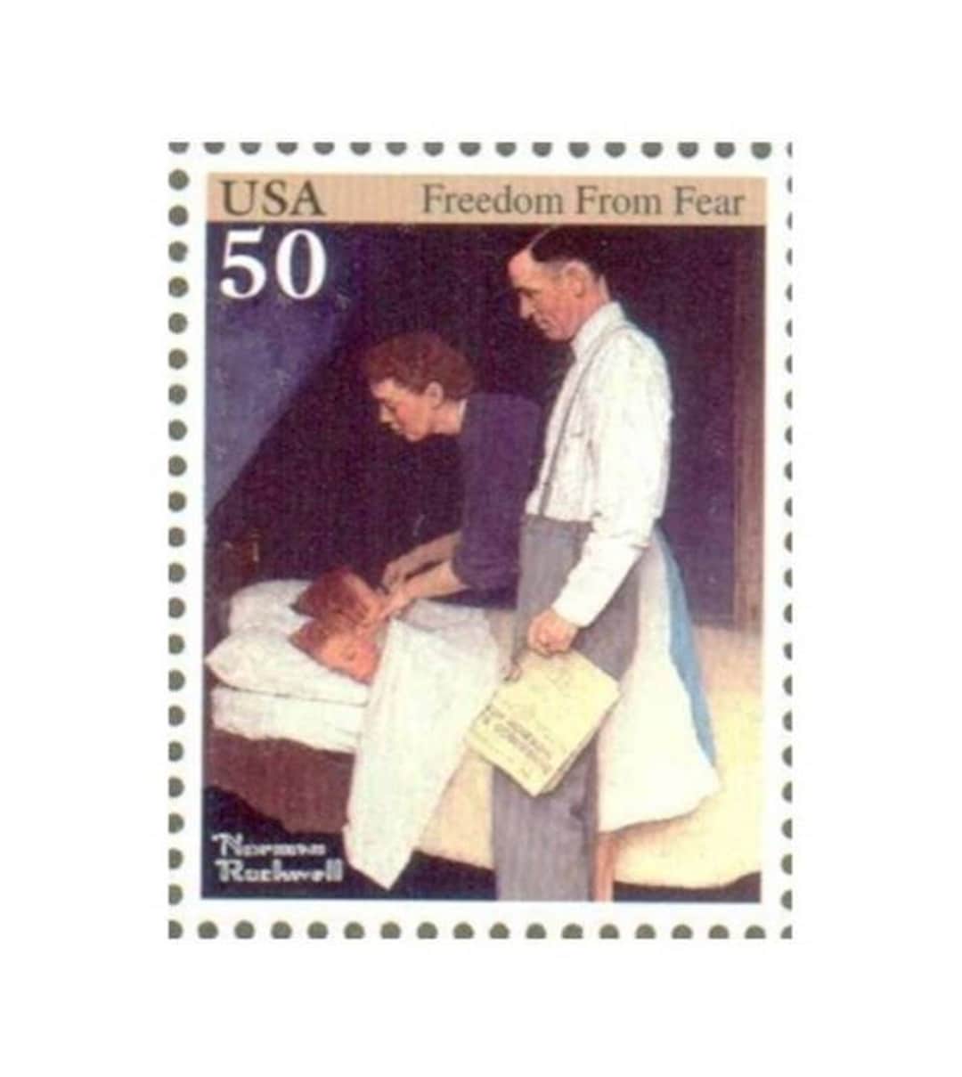 Vintage Unused Norman Rockwell Freedom From Fear US Postage Stamp 50 ...
