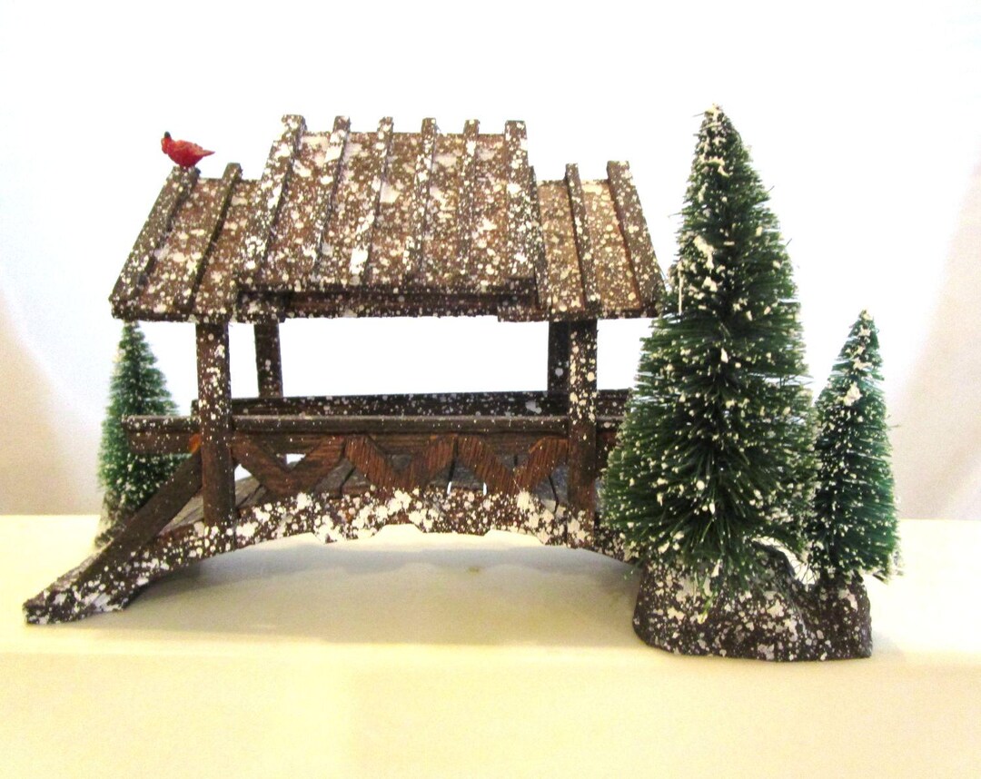 Vintage Lemax Wooden Bridge With Trees Village Collection - Original ...