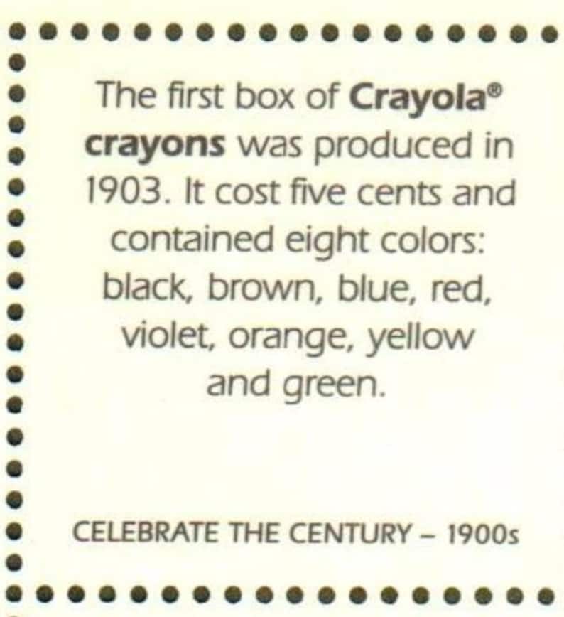 Vintage Unused First Box of Crayola Crayons Produced 1903 US Postage ...