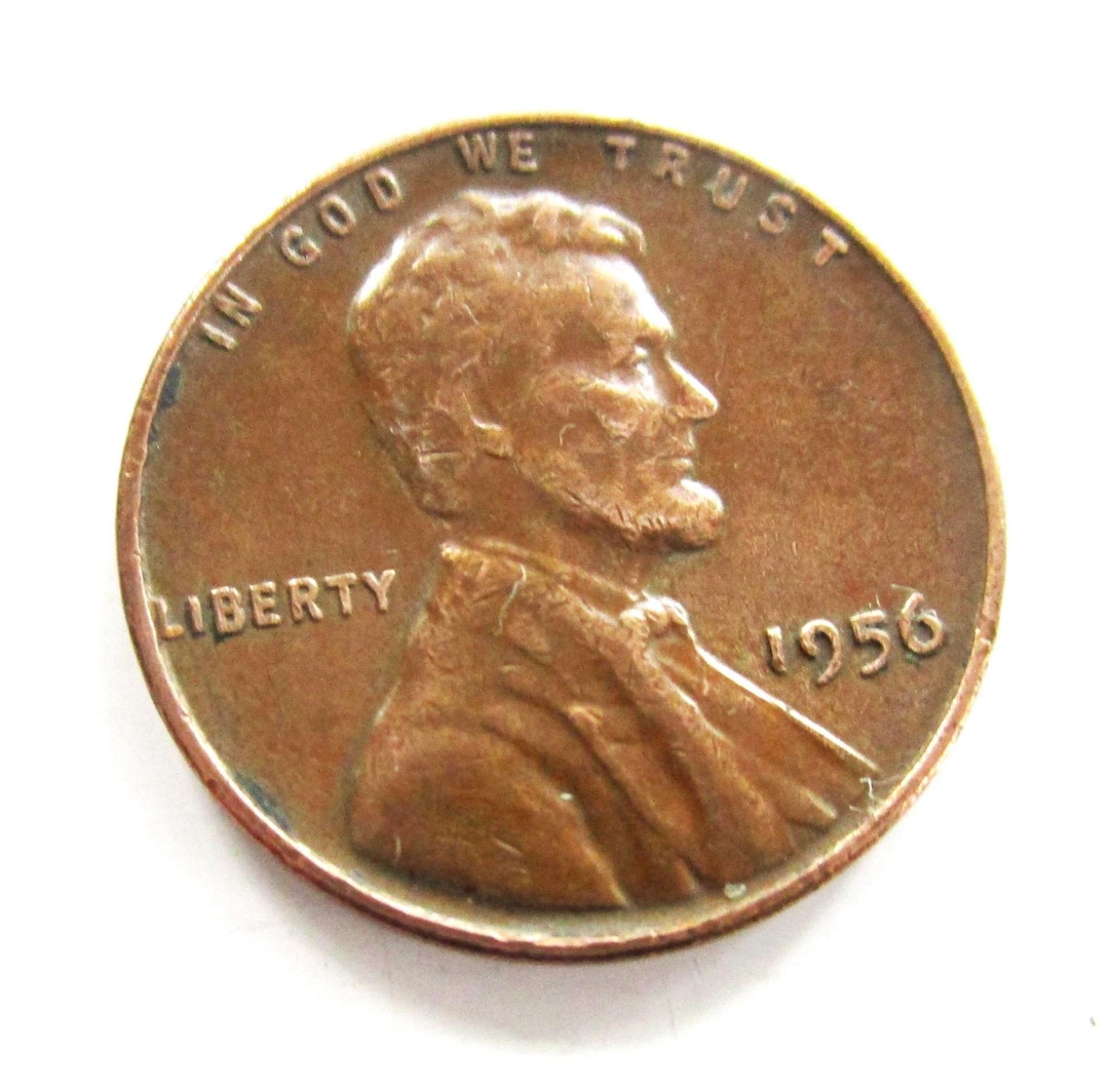 Vintage 1956 Lincoln Penny Copper Wheat One Cent Penny Full Date, X ...