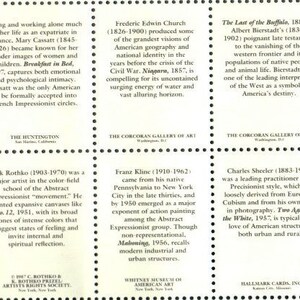 Vintage Unused American Art Four Centuries 20 Different Famous Art ...