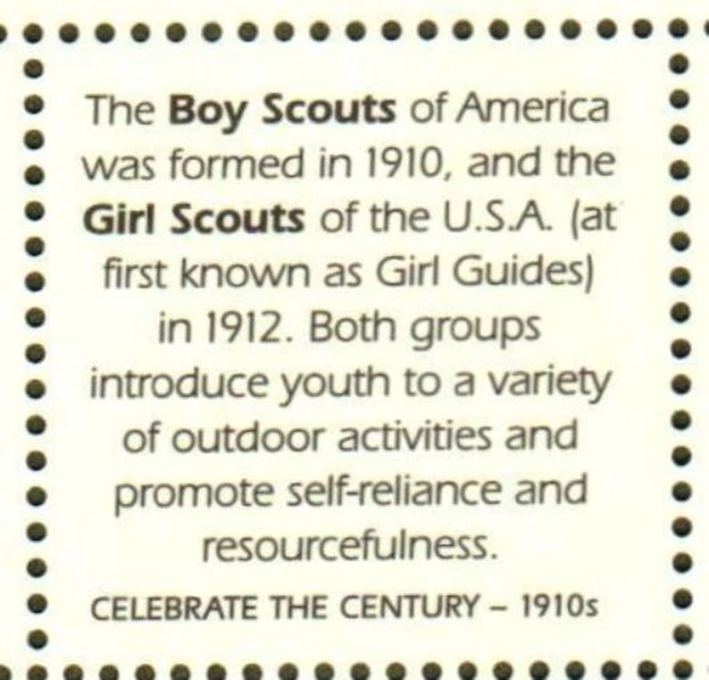 Vintage Unused Boy Scouts and Girl Scouts Founded - 1910 Celebrate the ...