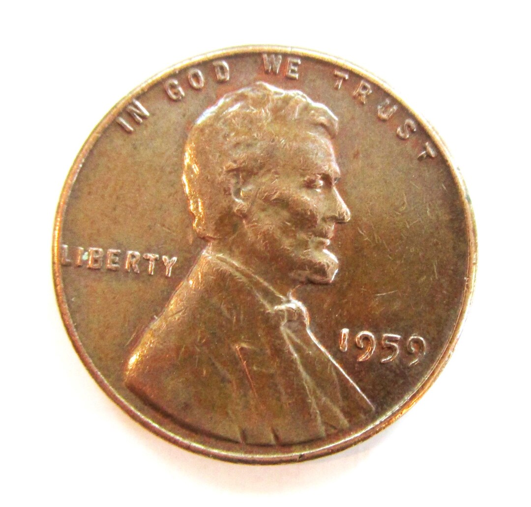 Vintage 1959 Lincoln Memorial Penny Copper One Cent Penny Full Date, X ...
