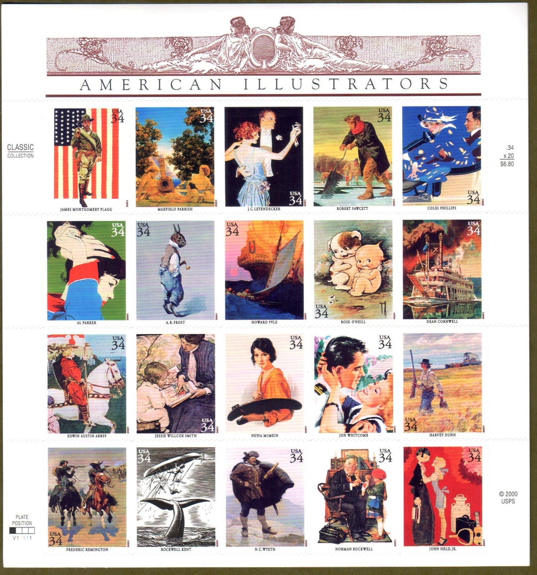 Vintage Unused American Illustrators - 20 Different Famous ...