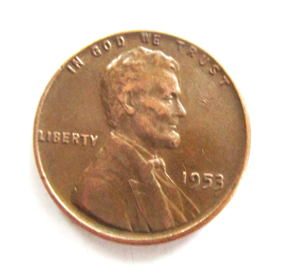 Vintage 1953 Lincoln Penny Copper Wheat One Cent Penny Full Date, X ...