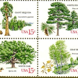 Vintage American Trees (1) Set of 4 Unused 15 Cent Stamps - White Oak ...
