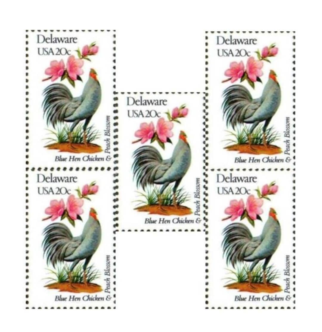 Vintage Unused Delaware State Peach Blossom Flower and Bird - 20 Cent ...