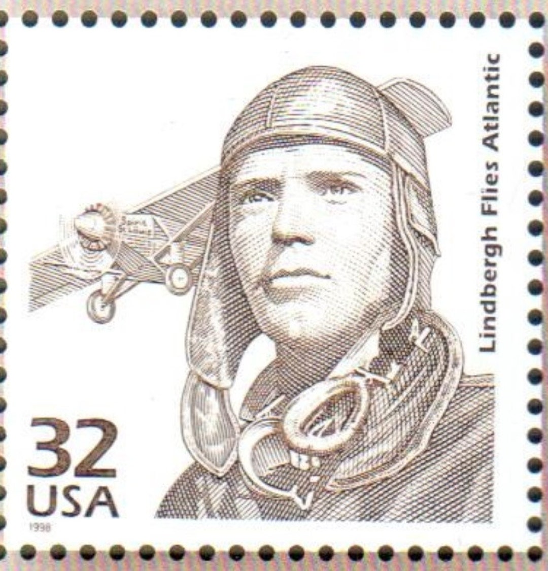 Charles Lindbergh Historic Trans-atlantic Non-stop Flight US Stamp 1920 ...