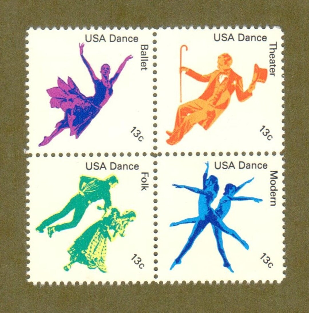 Block of 4 Unused American Dance Styles US 13 Cent Postage Stamps - MNH ...