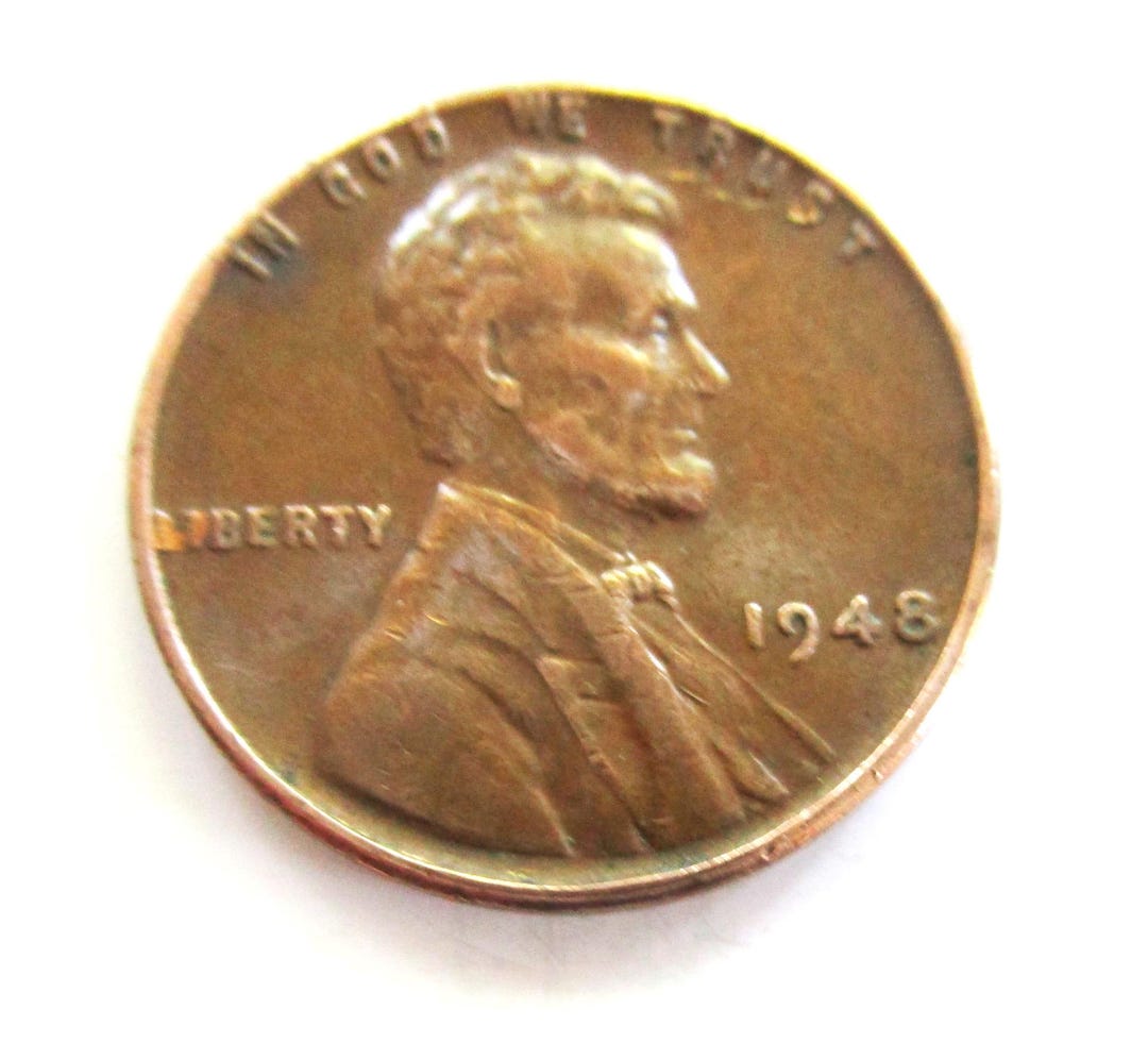 Vintage 1948 Lincoln Penny Copper Wheat One Cent Penny Full Date, X ...