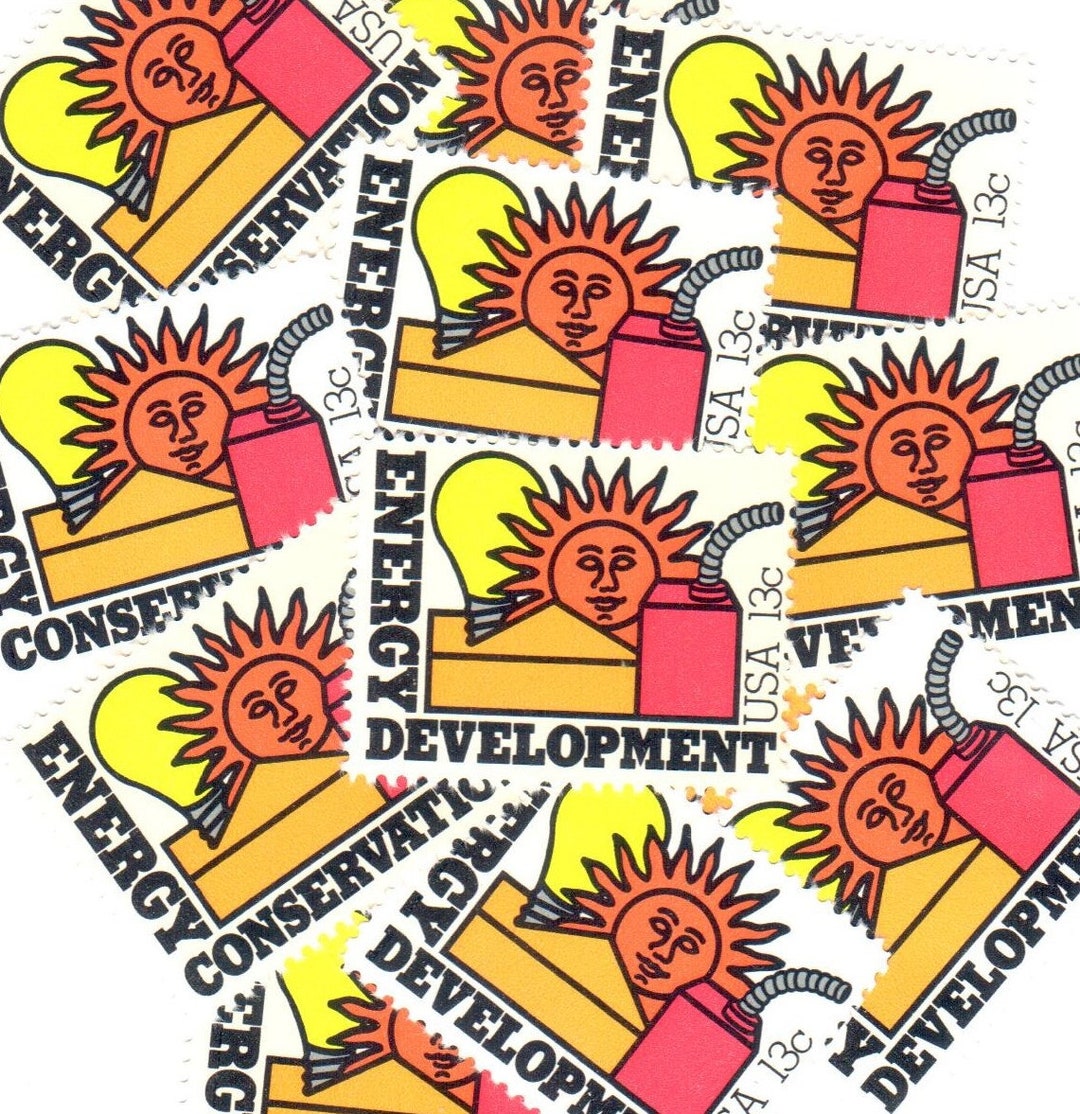 Set of 10 Unused Postage Stamps Sunny Solar Electric Energy ...